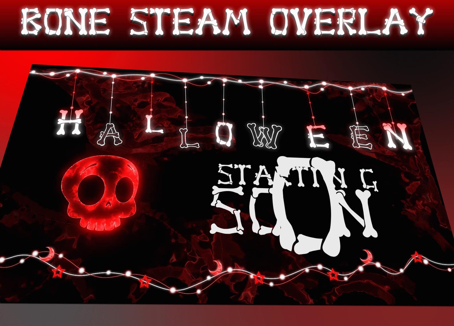 Red Halloween Stream Overlay – Bone Design, Animated Twitch Package - Etsy