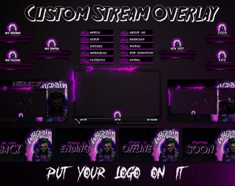 Custom Twitch Overlay Package L ANIMATED Stream Package, CUSTOM ...