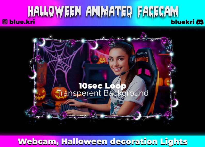 Animated Halloween Facecam Overlay | Spooky Stream Webcam Border - Etsy