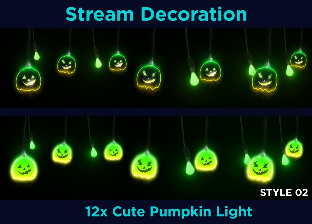 12x Animated Pumpkin Ghost Lights | Halloween Twitch Stream Decoration ...