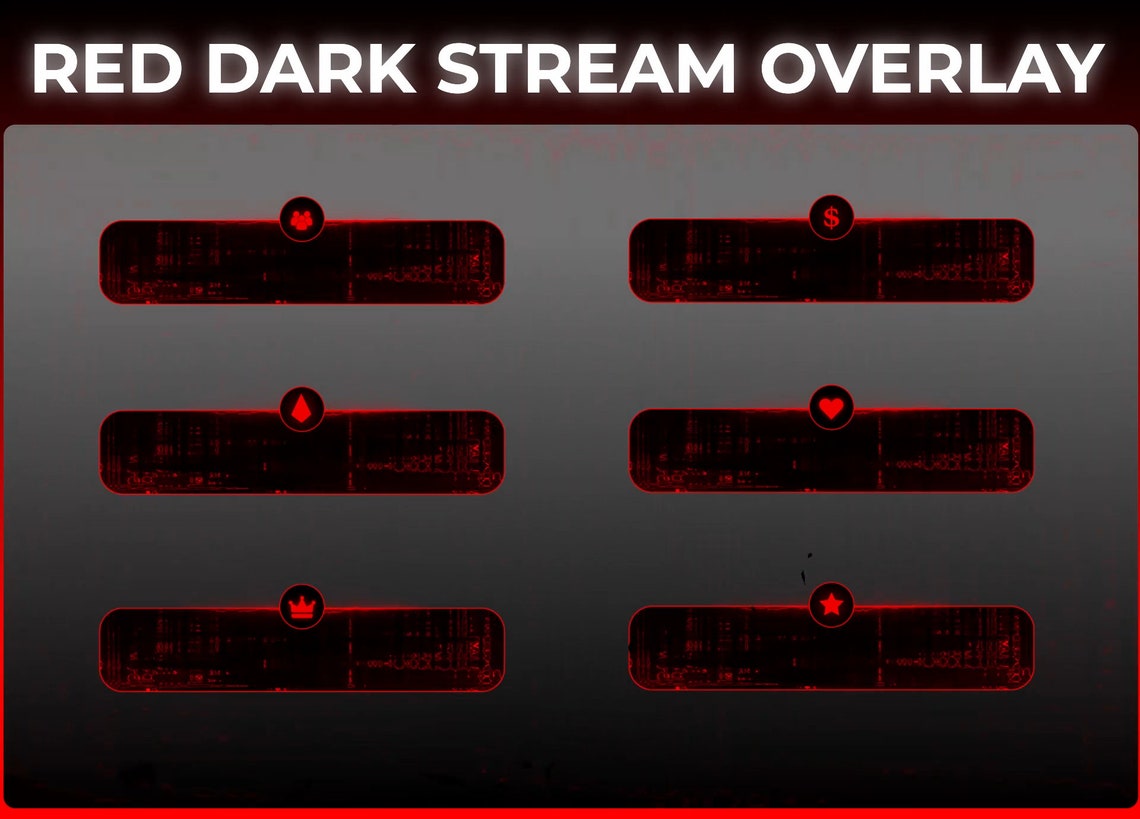 RED Stream Overlays Package for Twitch, Youtube - Twitch Overlays ...