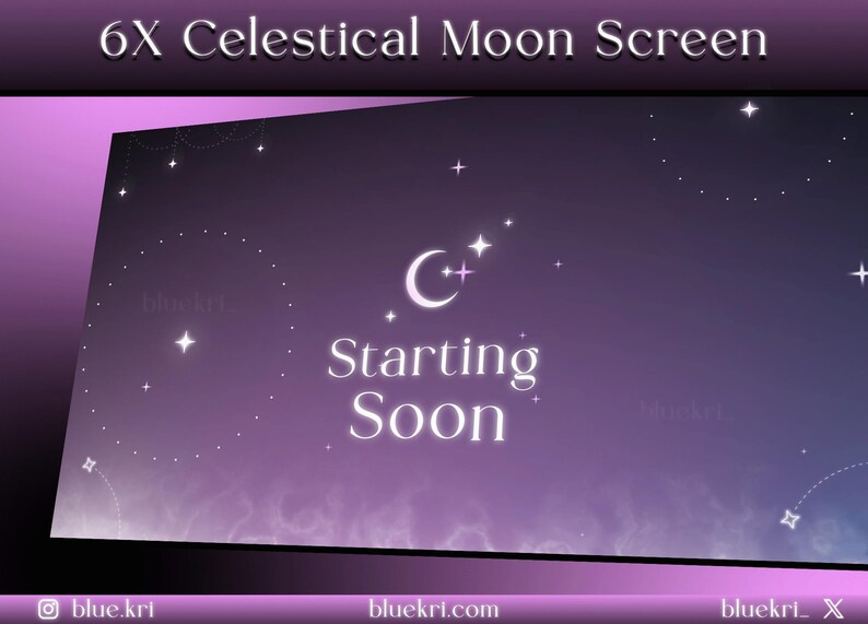 Celestial Moon Stream Overlay Screens | Animated Twitch Screens - Etsy