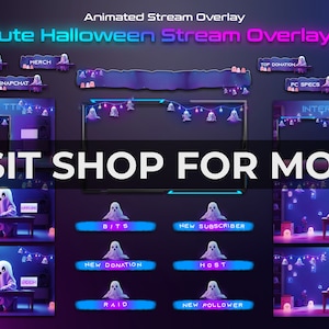10X Halloween Cute Ghost Lights Animated Twitch Stream Decoration, Animated Decor Halloween ...