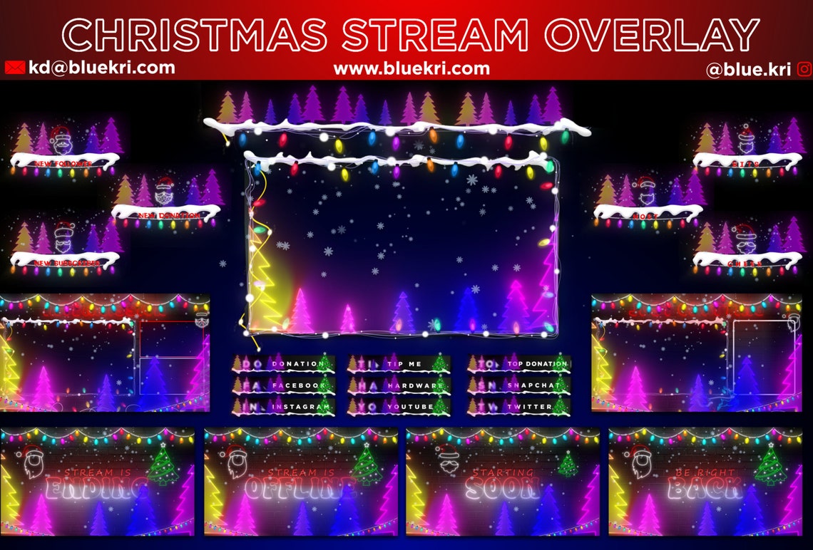 Animated Christmas Stream Overlay for Twitch |x-maxstream Overlay ...