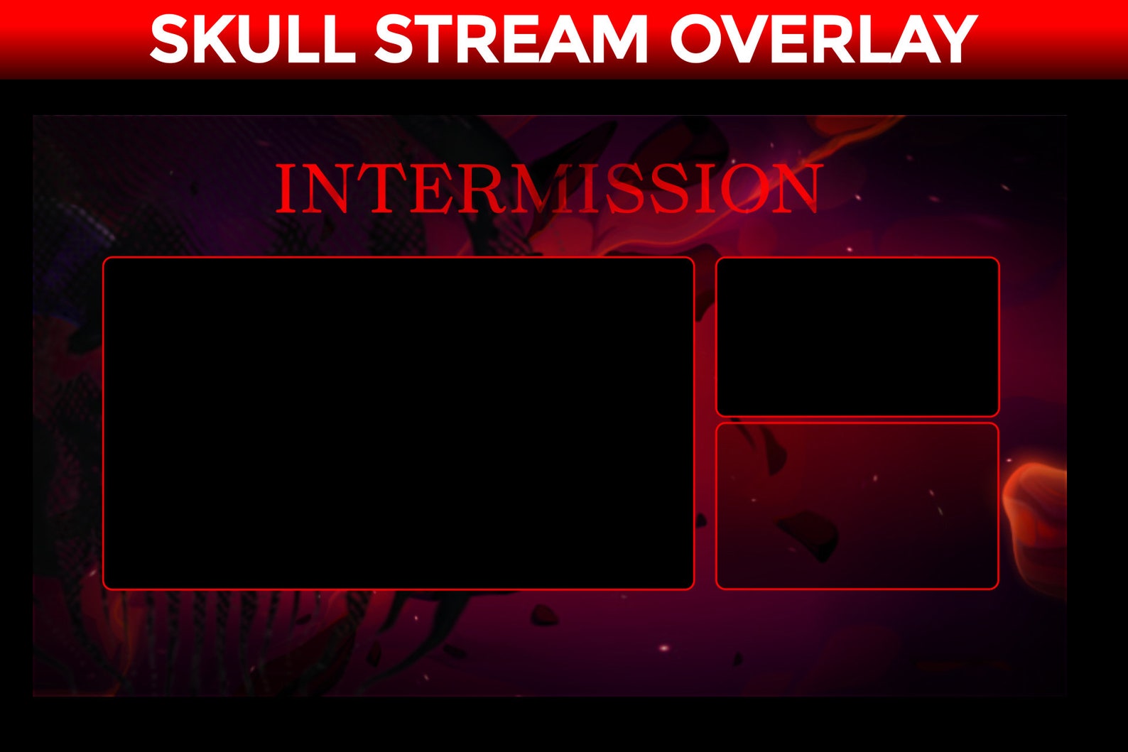 Skull-themed Streaming Overlay | Gothic Aesthetic for Streamers | Red ...