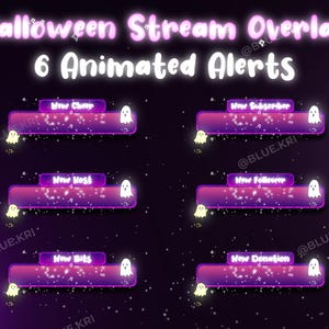 Cozy Halloween Twitch Overlay Package | Cute Animated Stream Overlays ...