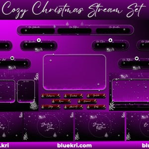 Cozy Christmas Stream Overlay Package Pink | Animated Christmas Twitch ...