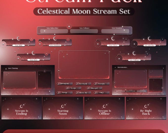 Star Field Stream Pack - Light Blue | Cosmic Twitch Overlay | Animated ...