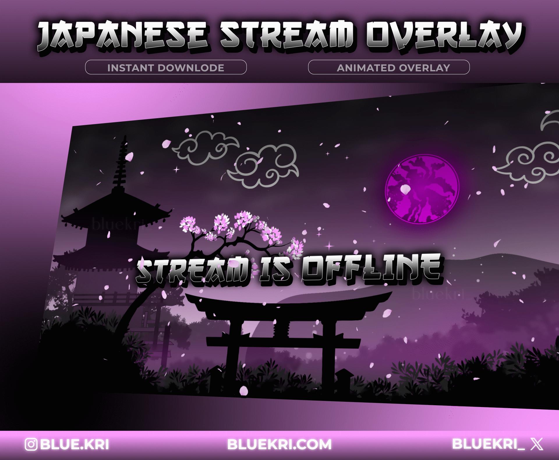 Japanese-themed Animated Stream Overlay | Stream Overlays, Panels ...