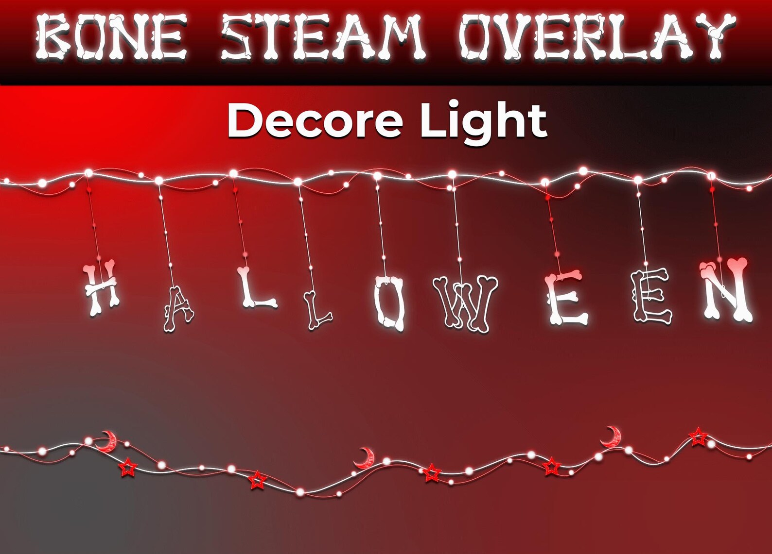 Red Halloween Stream Overlay – Bone Design, Animated Twitch Package - Etsy