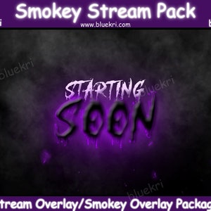 Smoke Animated Purple Twitch Overlay Package | Stream Overlay Package ...