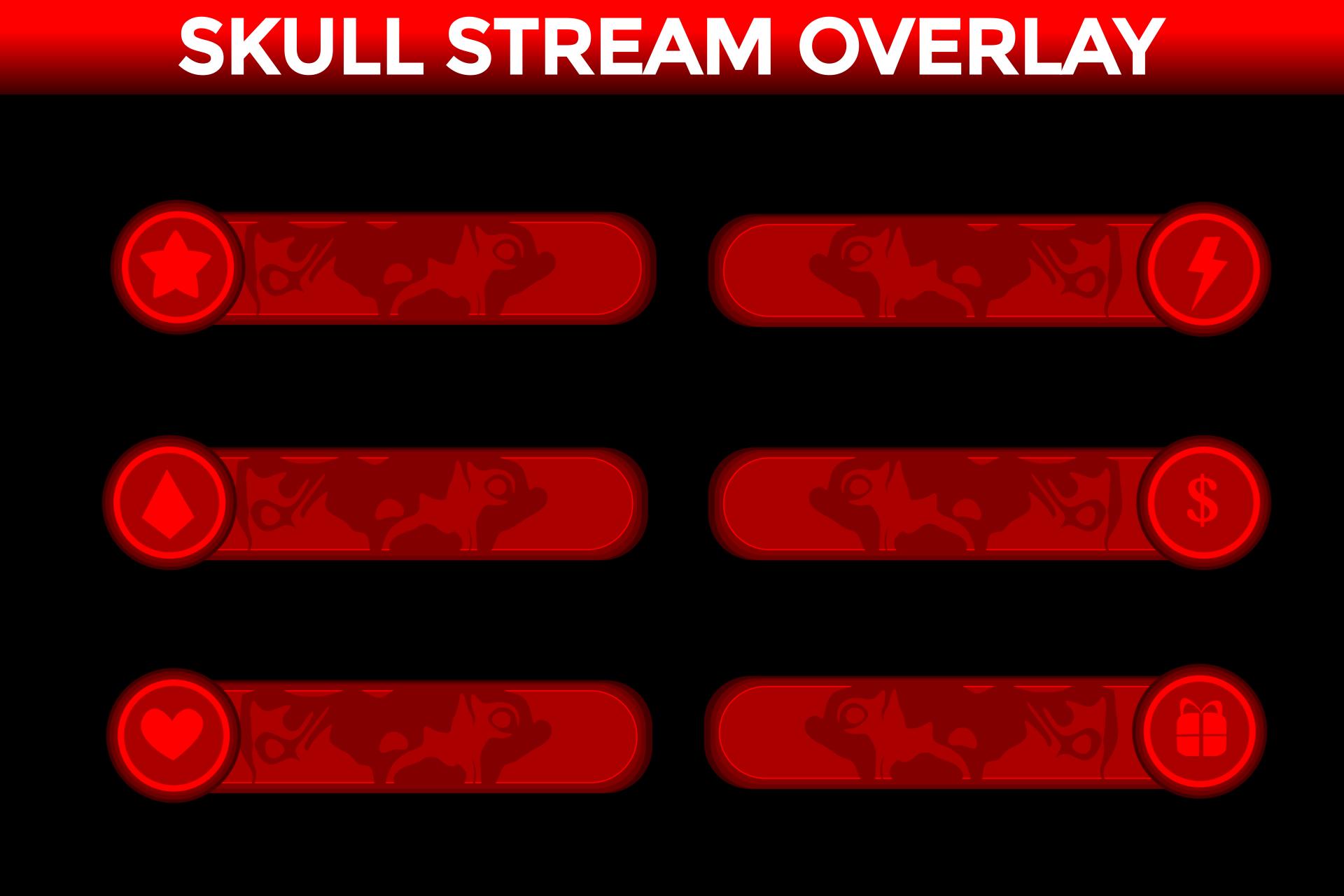 Red Skull Animated Stream Overlay | Gothic Streaming Package - Etsy