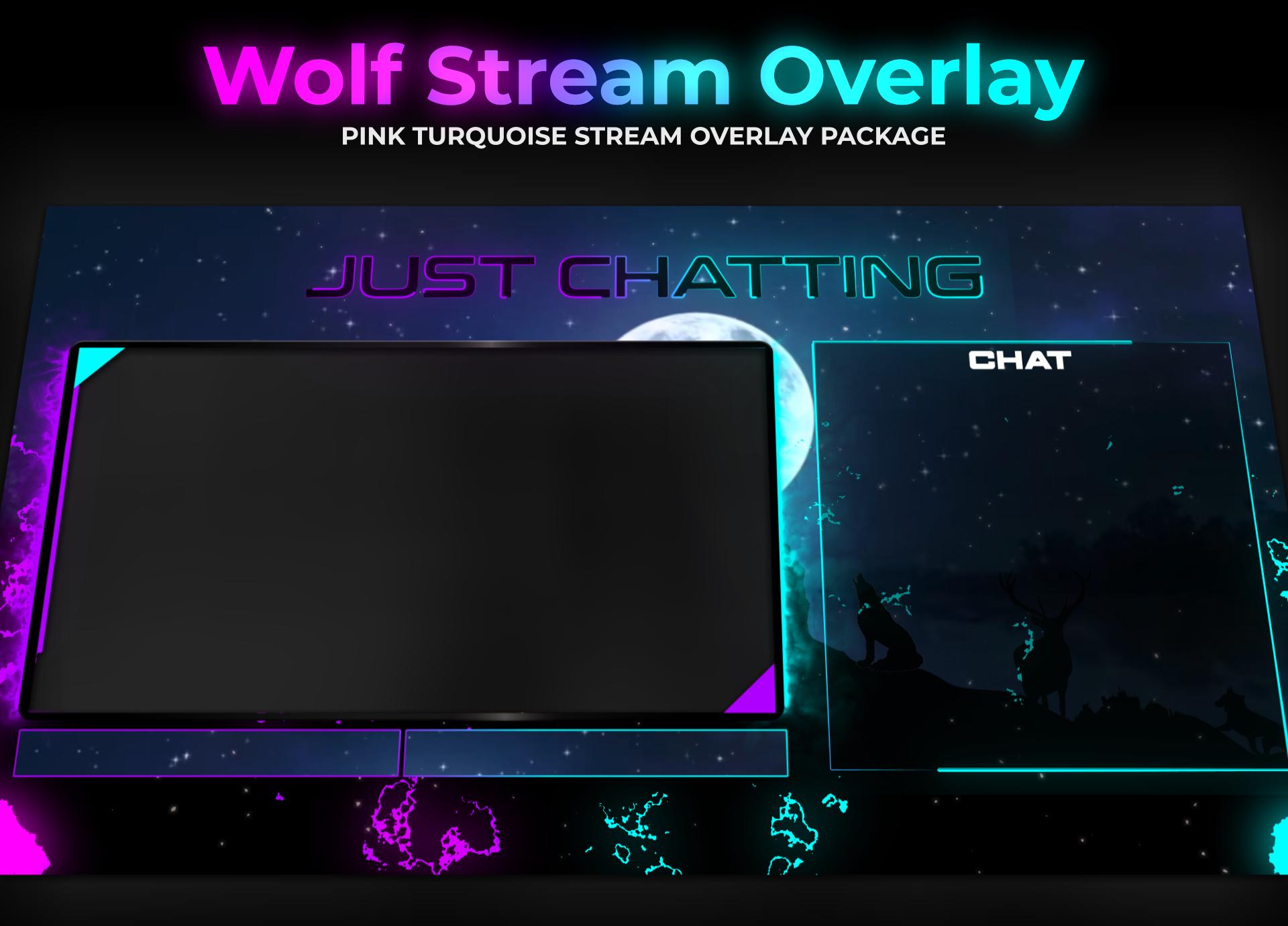 Wolf-themed Stream Overlay Package | Twitch Overlay Package | Stream ...
