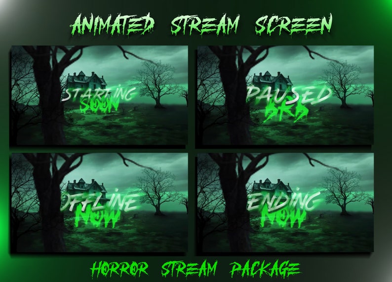 Horror Animated Twitch Stream Screens – Starting Soon, BRB, Ending ...