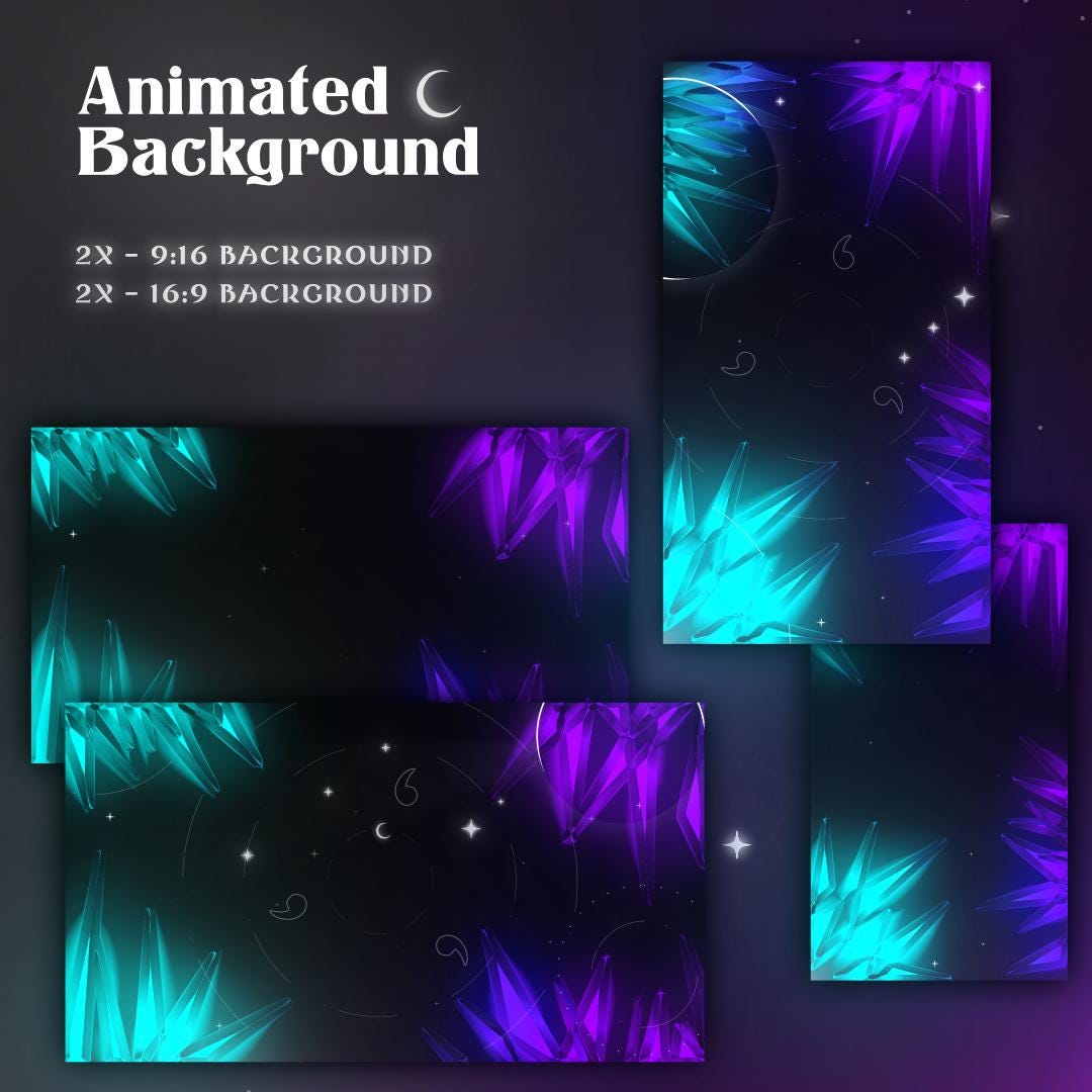 Crystal V-tube Stream Overlay Package | Tiktok Animated Stream Overlay ...