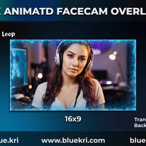 Blue Animated Facecam Overlay Pack – Streaming Webcam, 4 Unique Designs ...