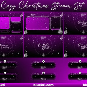 Cozy Christmas Stream Overlay Package Pink | Animated Christmas Twitch ...