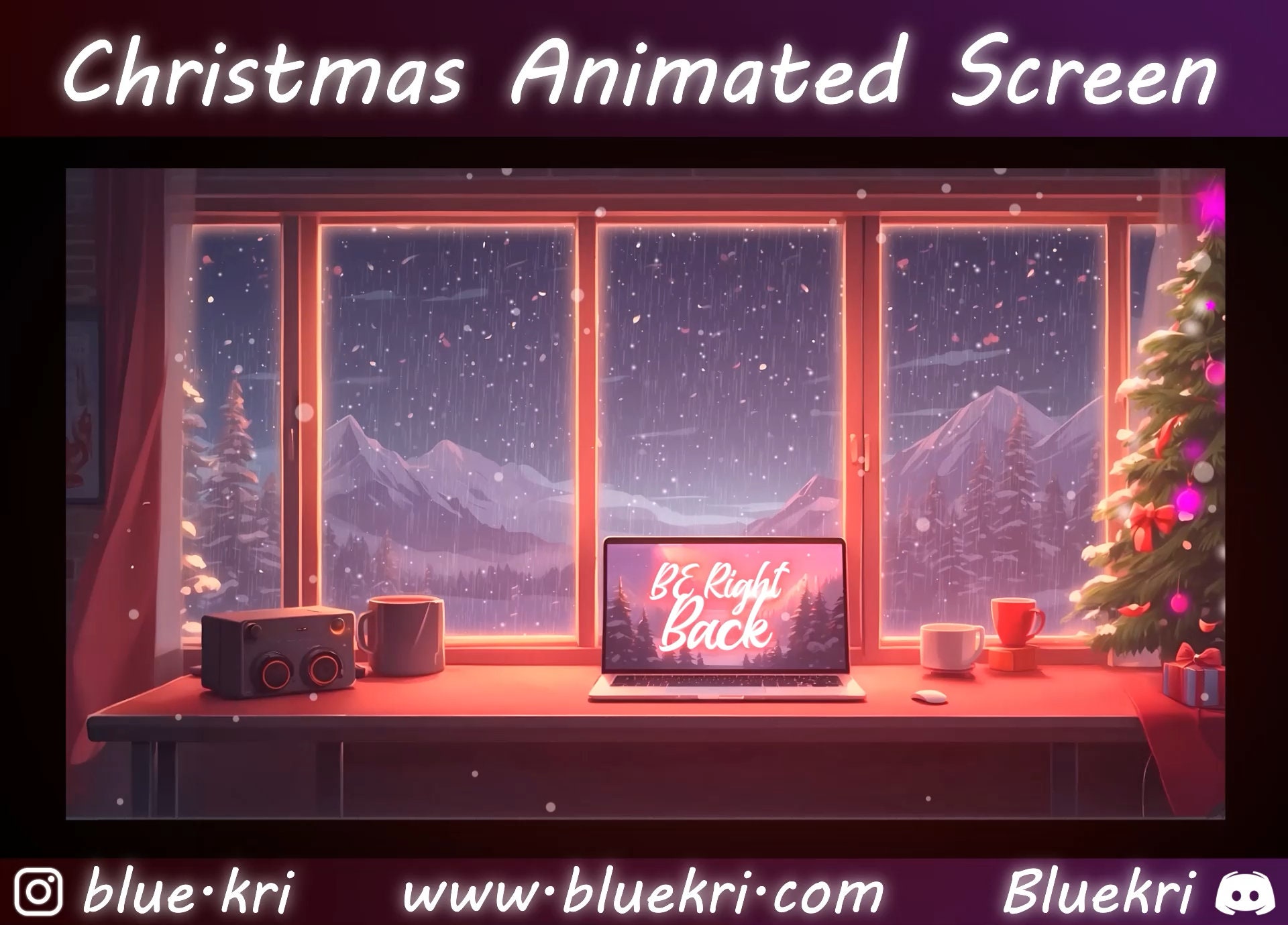 Animated Twitch Overlay Game Room Christmas, Lo-fi Xmas Stream Package ...