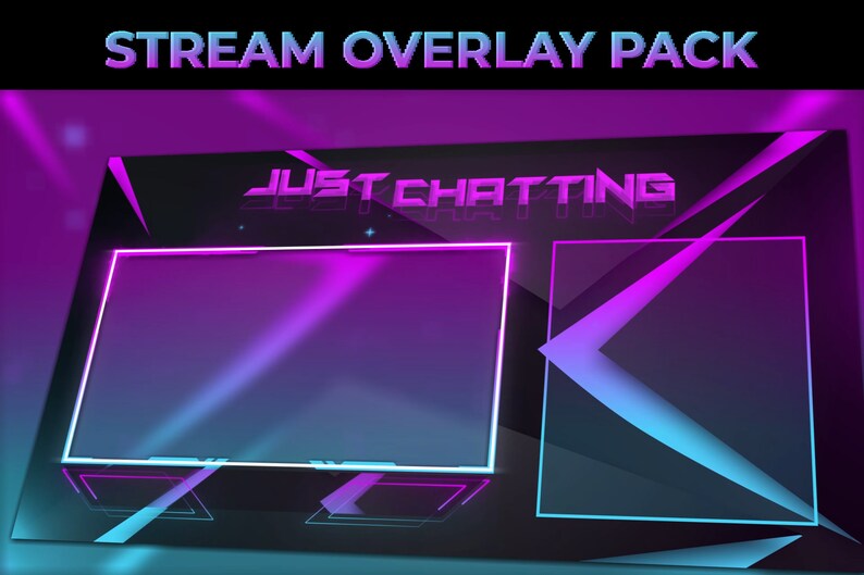Purple Animated Stream Overlay Pack | Twitch Overlay Package | Animated ...
