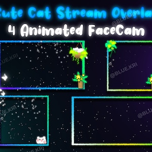 Cute Cat Animated Stream Overlay | Lo-fi Twitch Streaming Package - Etsy