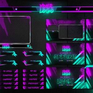 Custom Animated Twitch Overlays, Custom Twitch Overlay Package L ...