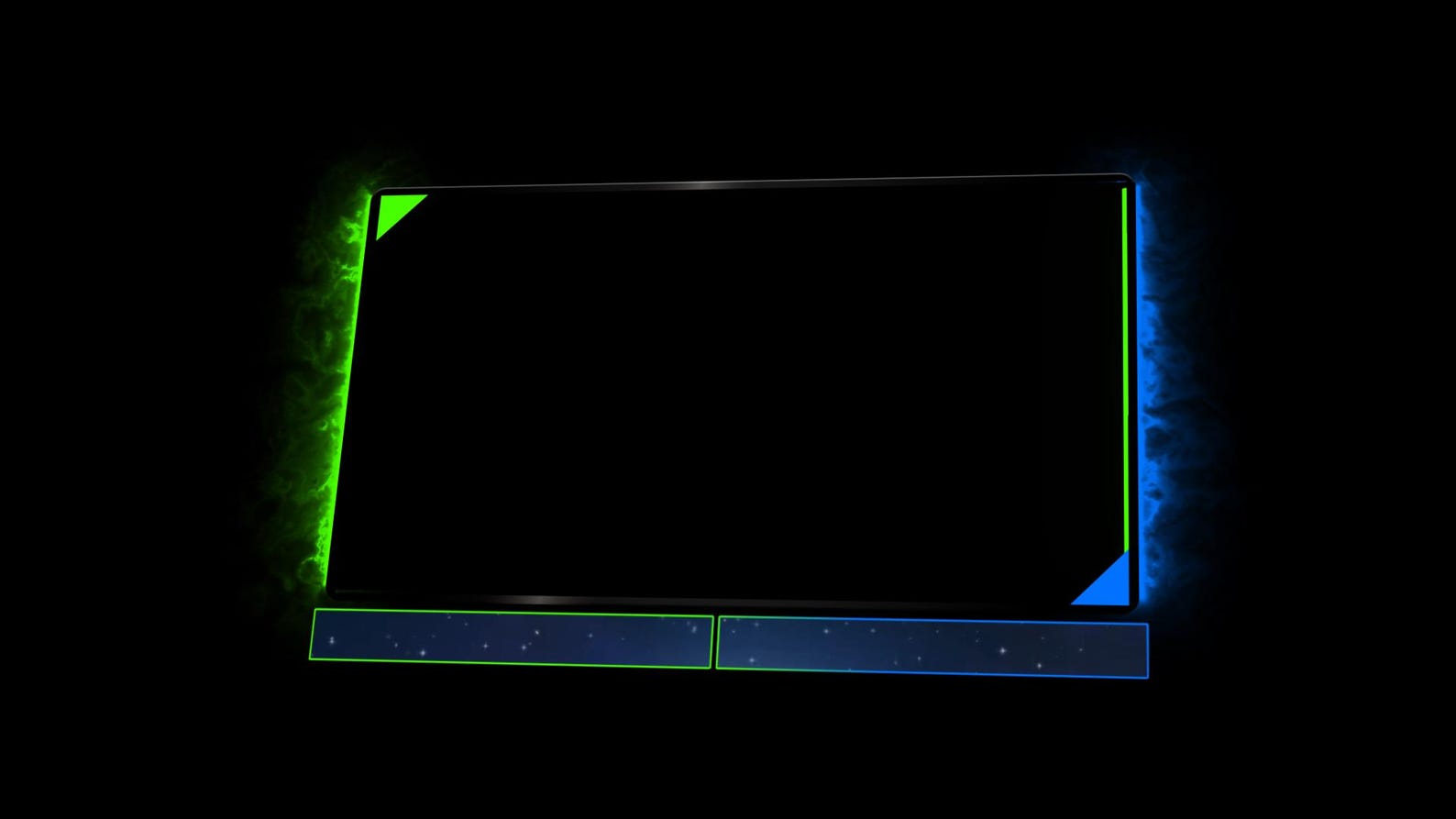 Lunar Wolf Stream Overlay: Green and Blue Twitch Overlay Pack, Wolf ...