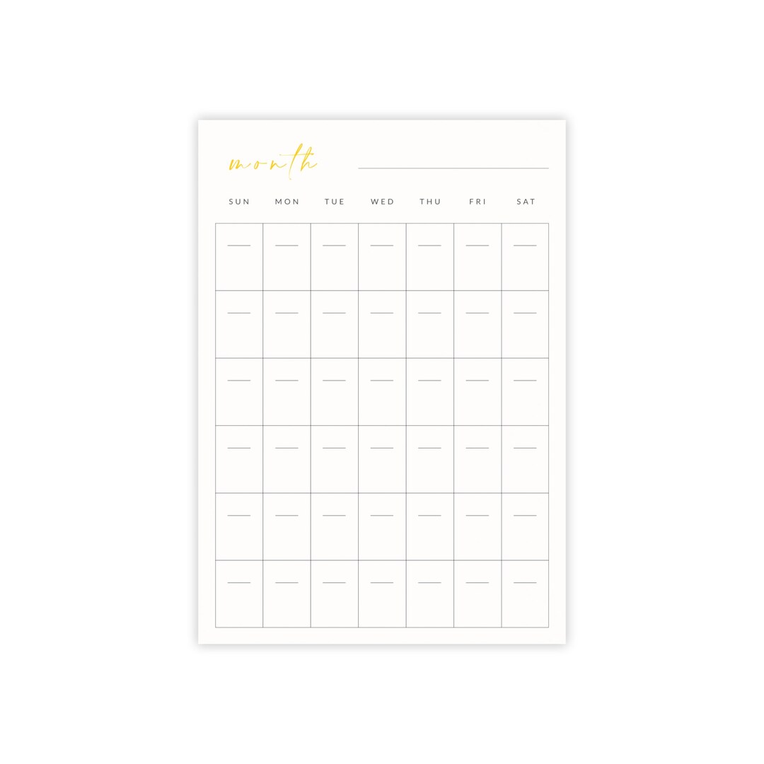 Post-it® Sticky Notes - Small Monthly Blank Calendar Pad (4" X 6 ...