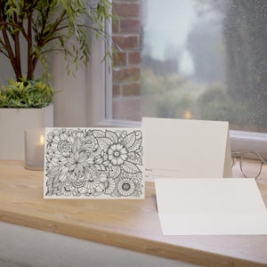 Color Me Greeting Card Pack (botanical Montage) | Birthday, Thank You ...