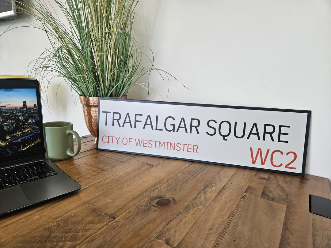 Trafalgar Square London Street Sign, Gloss Metal Wall Decor (60cm) - Etsy