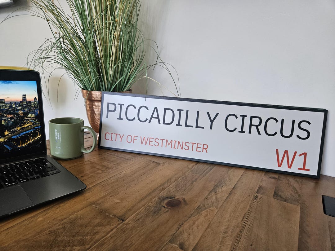 Piccadilly Circus London Street Sign, Gloss Metal Wall Art - Etsy