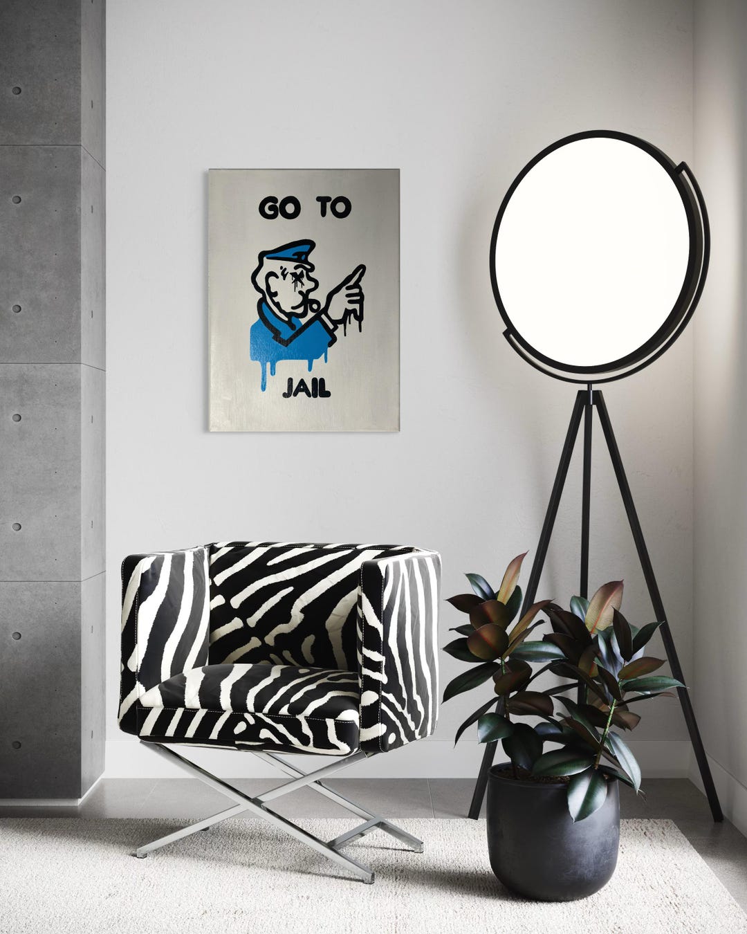 Original Monopoly Jail Hand Painted Art Pop Art Handmade Graffiti Wall ...