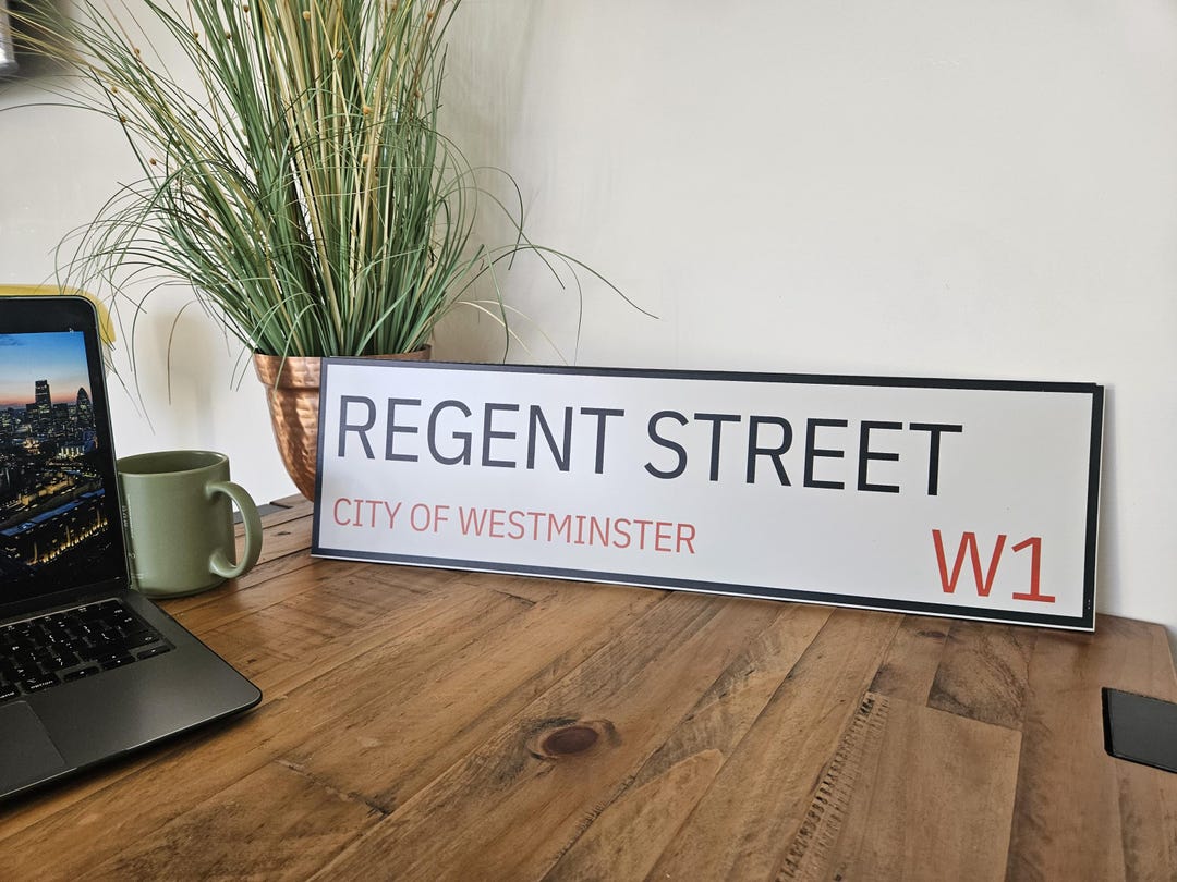 Regent Street, London Metal Wall Sign, Man Cave Decor - Etsy