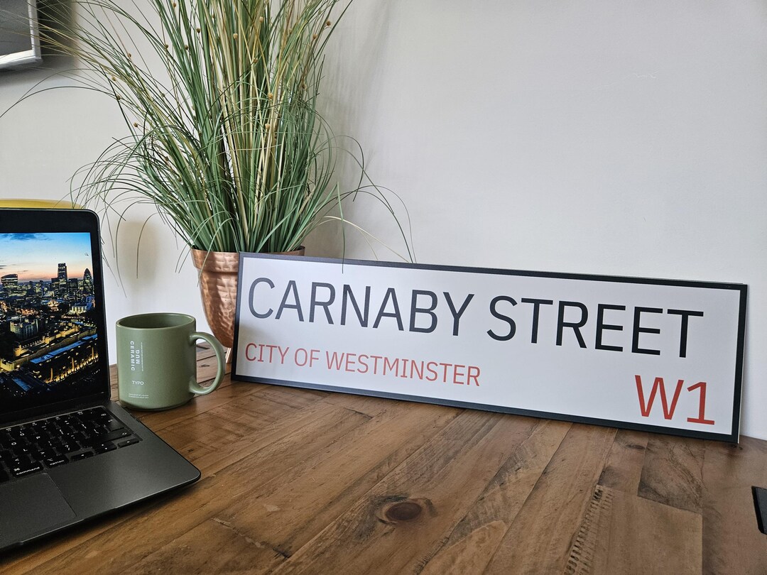 Carnaby Street London 60cm X 17cm 3mm Thick High Quality Gloss Metal ...