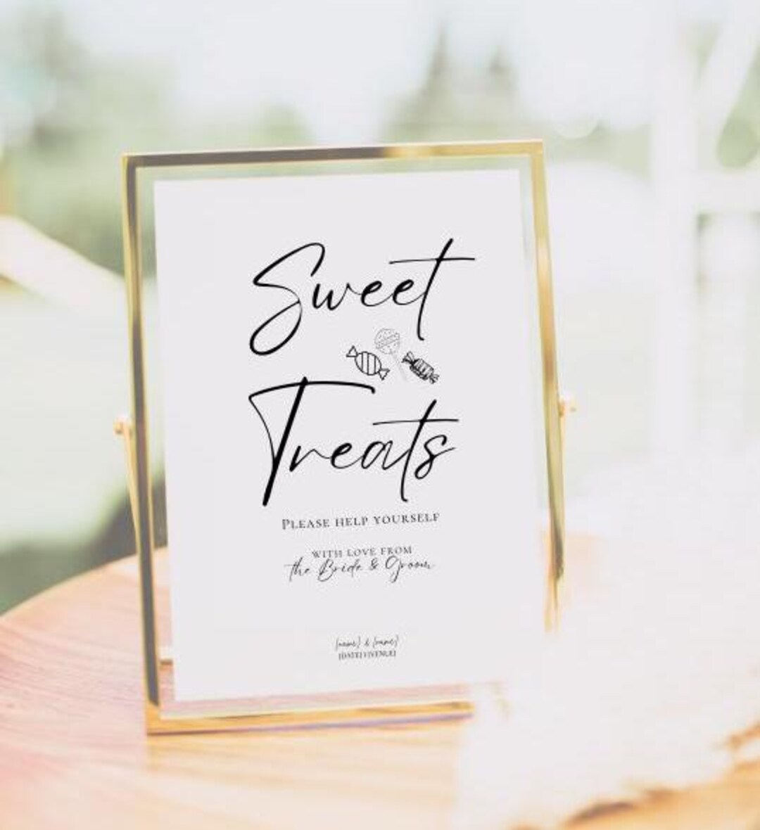 Sweet Treat Wedding Sign Digital Printable Template Modern & Elegant ...
