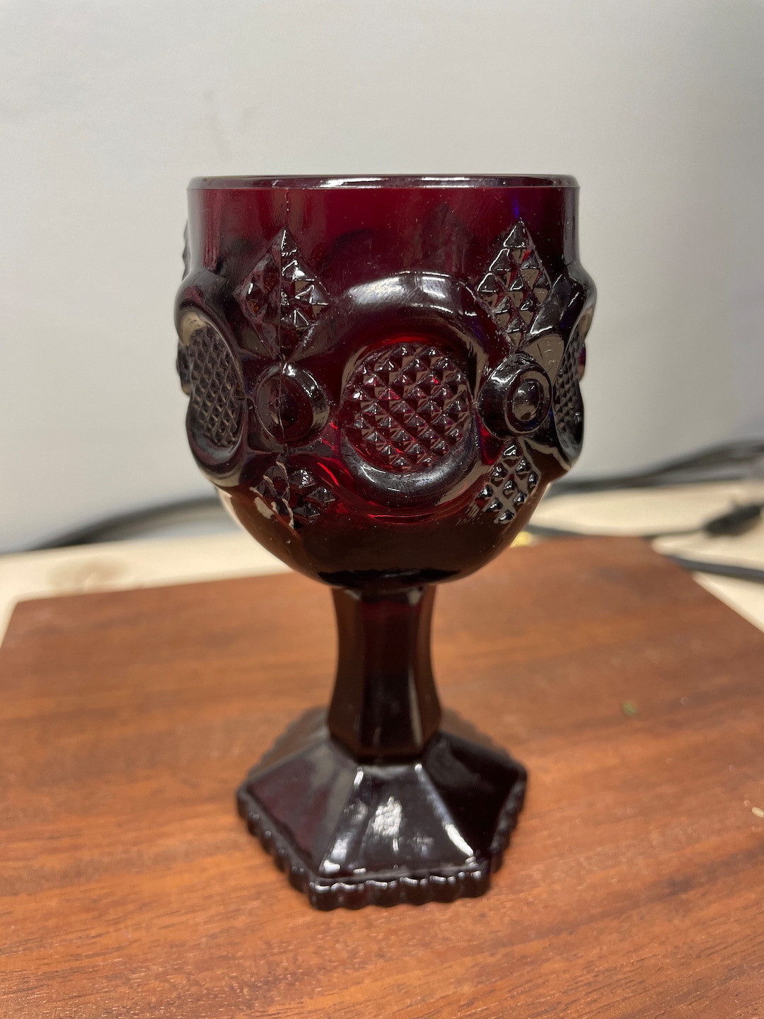 Avon Ruby Red Wine Glass 5 - Etsy