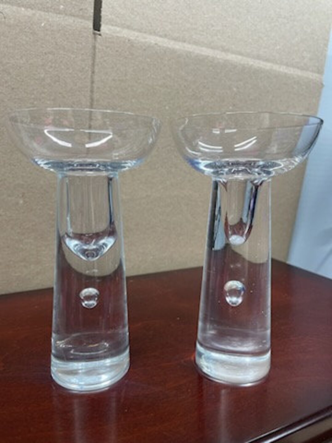 Vintage Bubble Stem Candle Holder Set.... GLOWS Under Black Light - Set ...