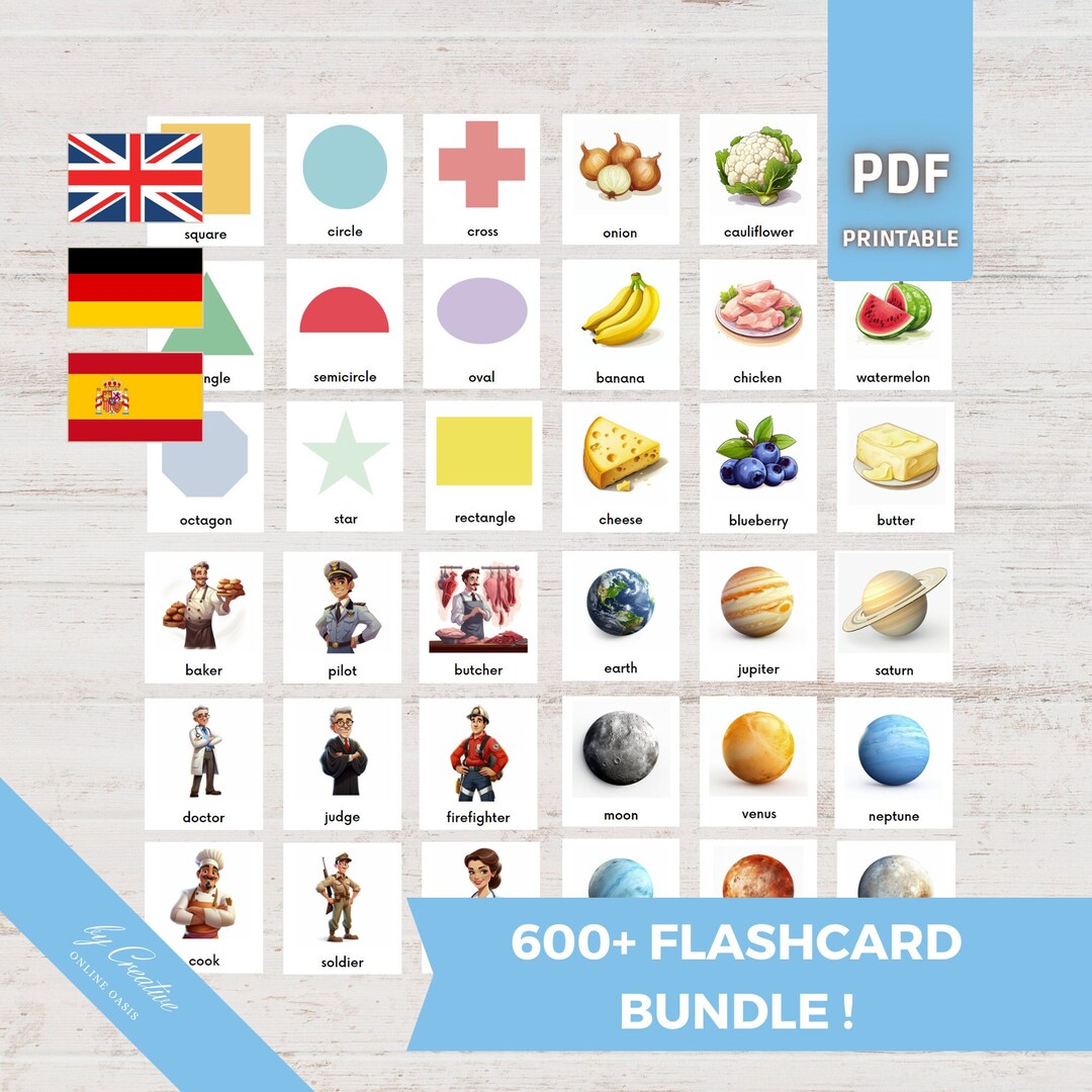 TODDLER Learning Bundle 637 Montessori Flashcards - Etsy