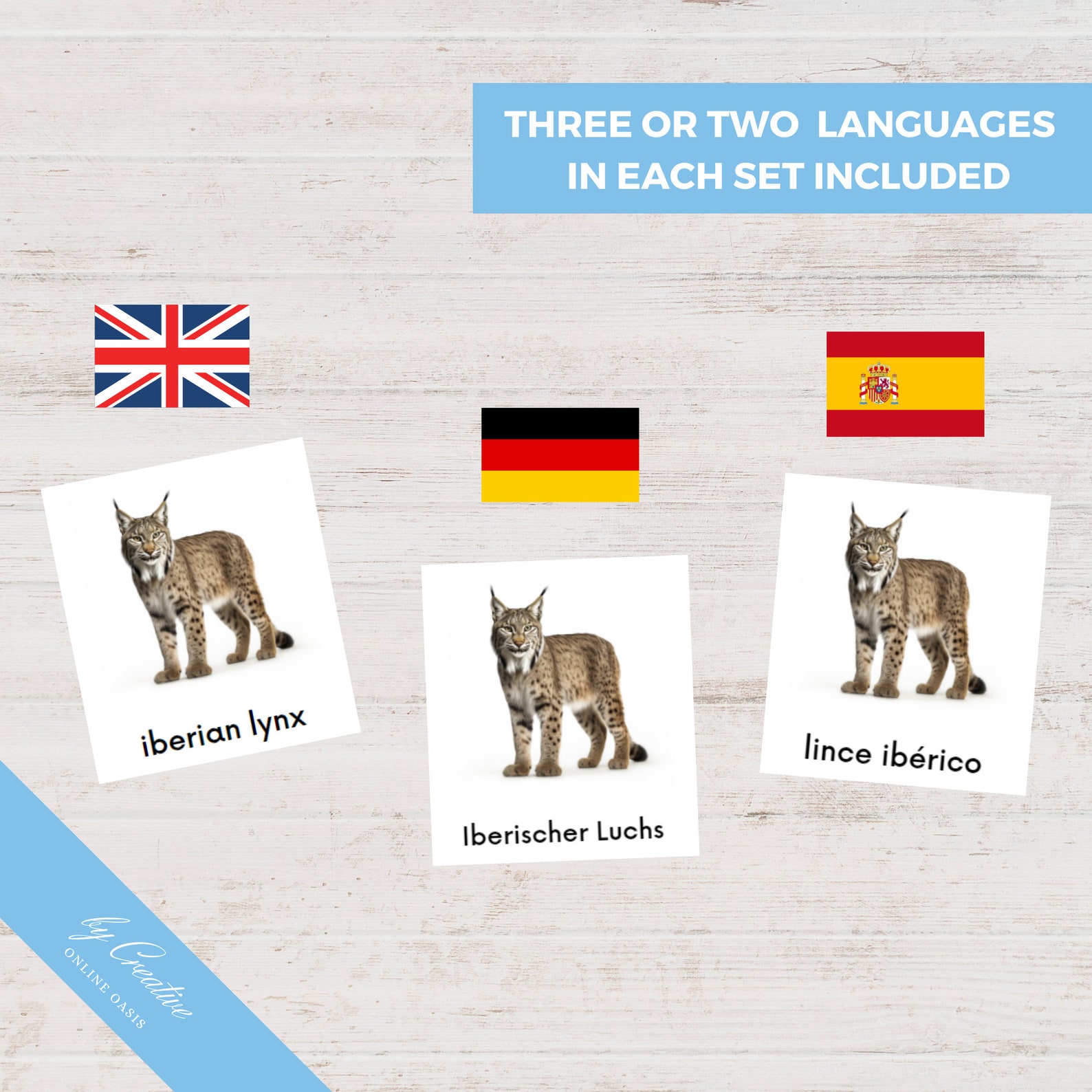 ANIMALS Bundle 474 Montessori Flashcards Printable Image Card German ...