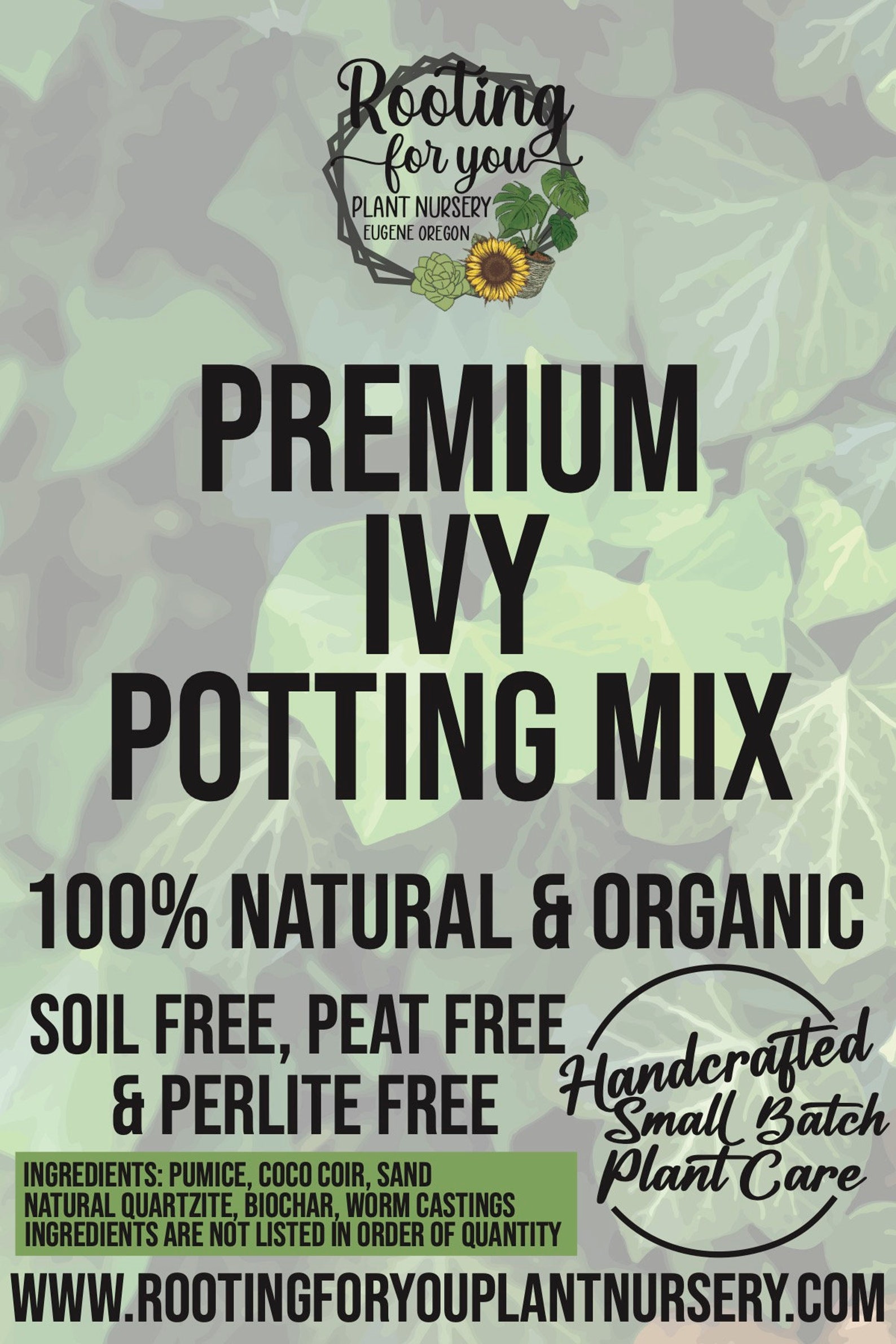 IVY Premium Soil Less Potting Mix Oregon Licensed Nursery - - Etsy