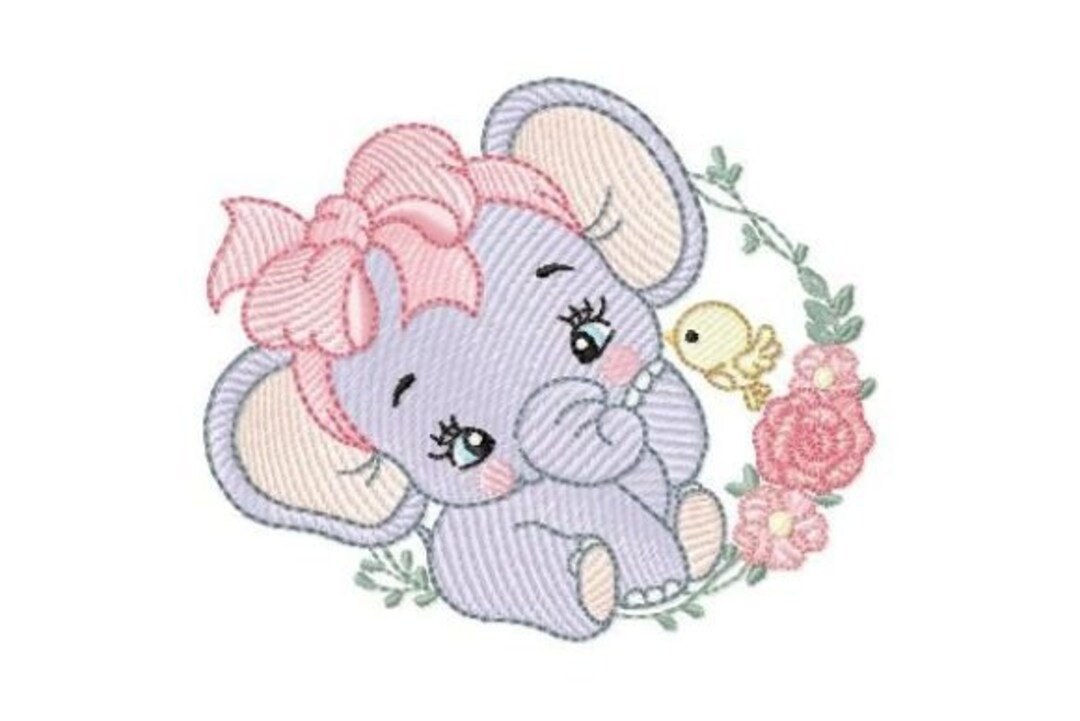 Baby-elephant-embroidery - Etsy