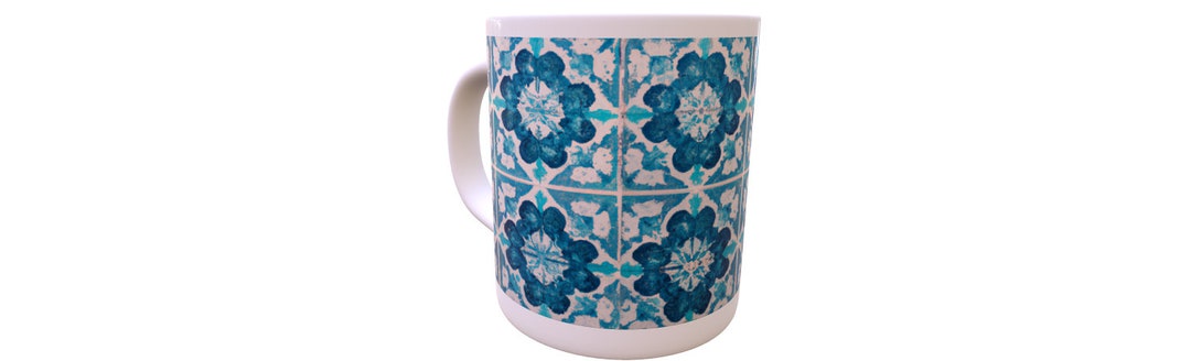 Mugs Set Designed With the Maltese Tile Pattern - Etsy