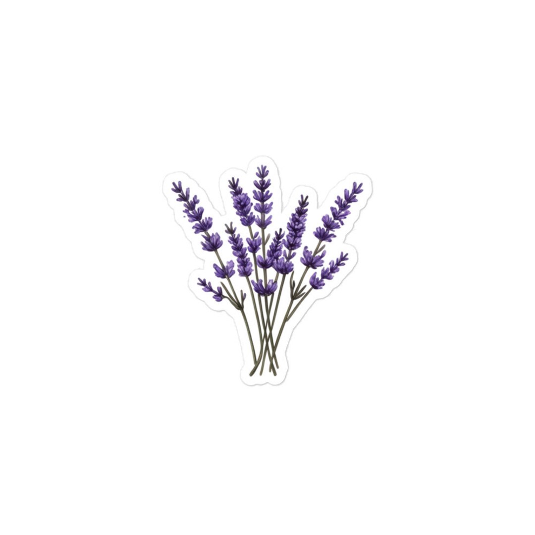 Lavender Sprig Vinyl Sticker | 3x3", Purple Flower, for Water Bottle ...