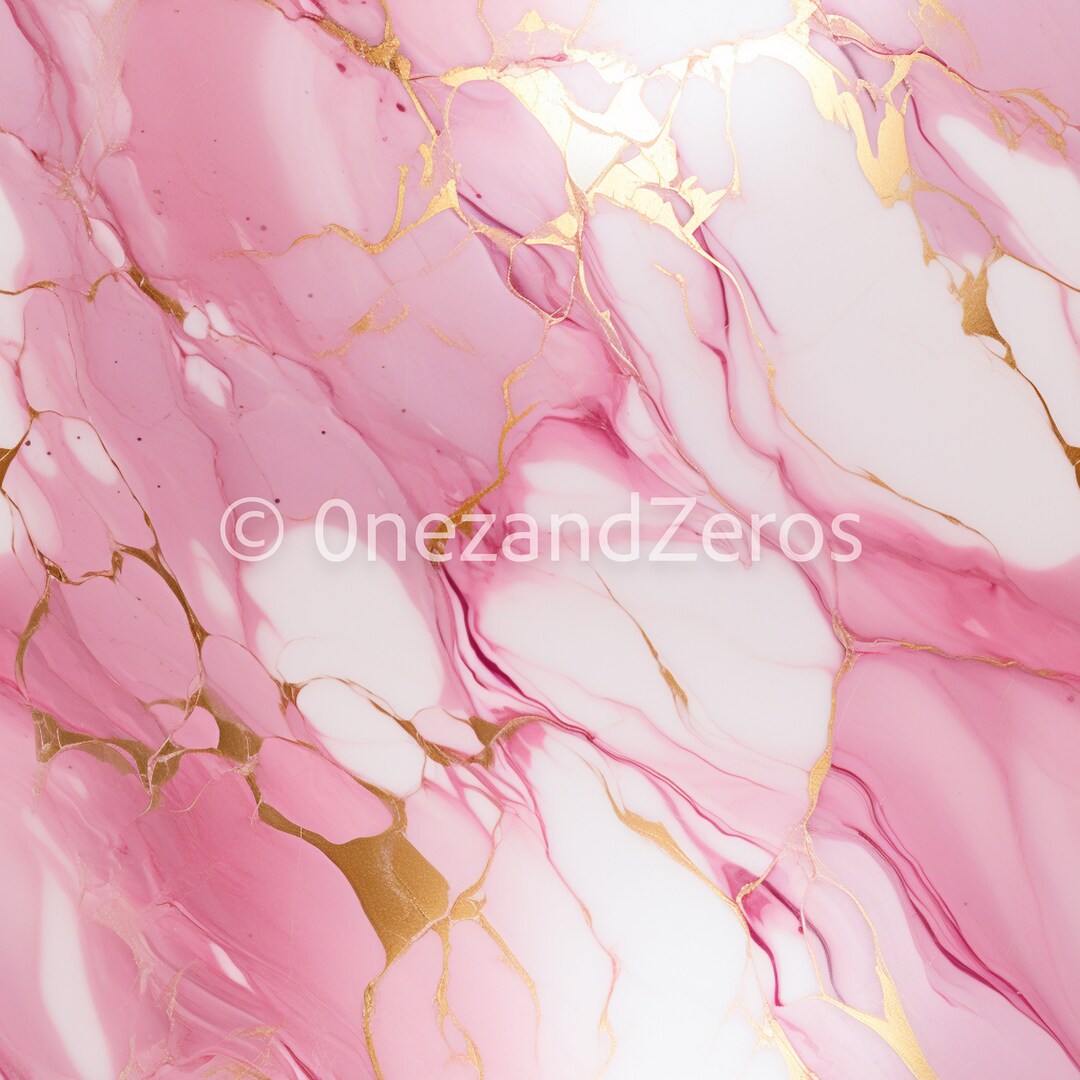 Pink and Gold Marble Digital Seamless Paper, Pink Marble Digital ...