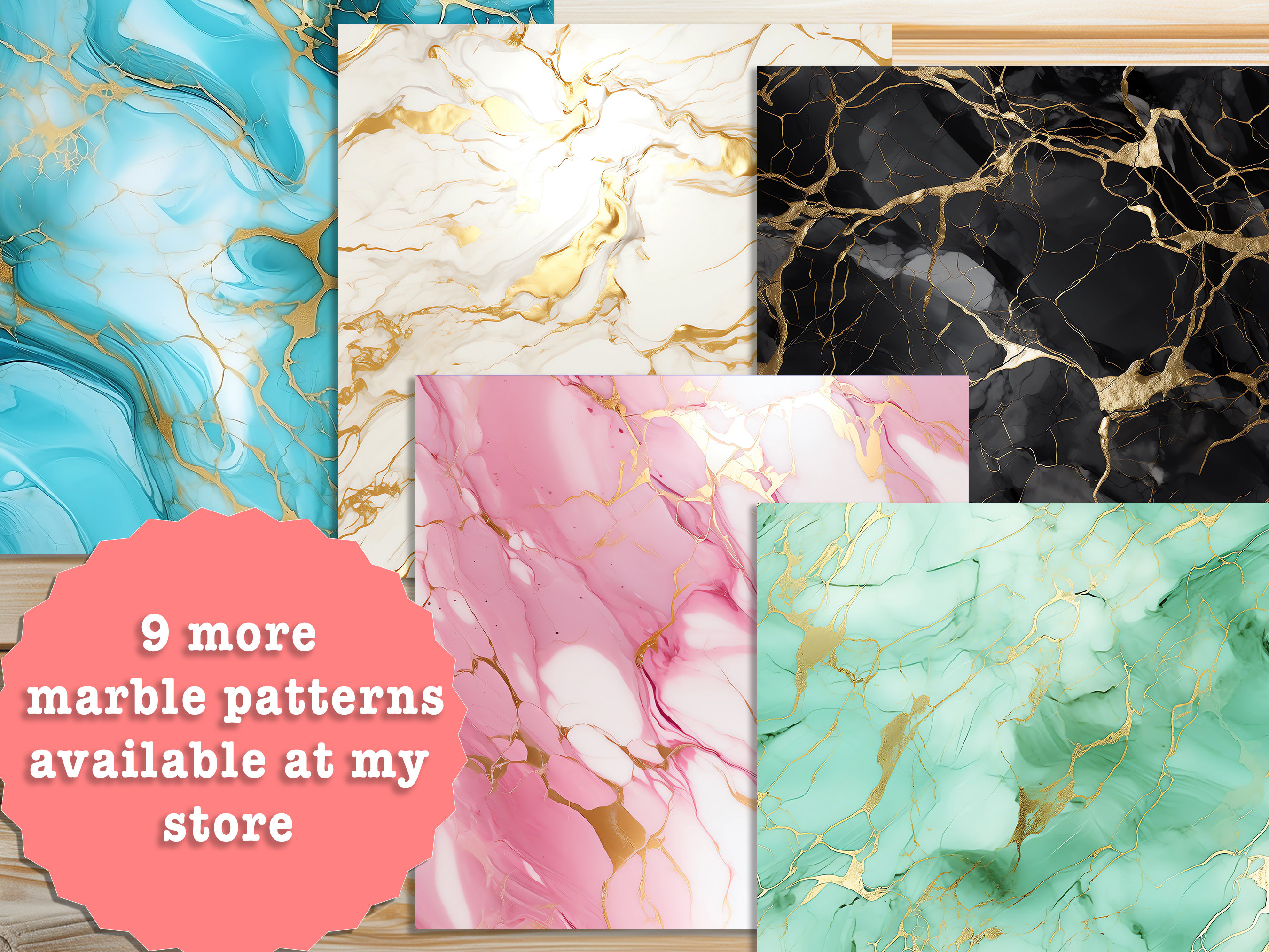 Pink and Gold Marble Digital Seamless Paper, Pink Marble Digital ...