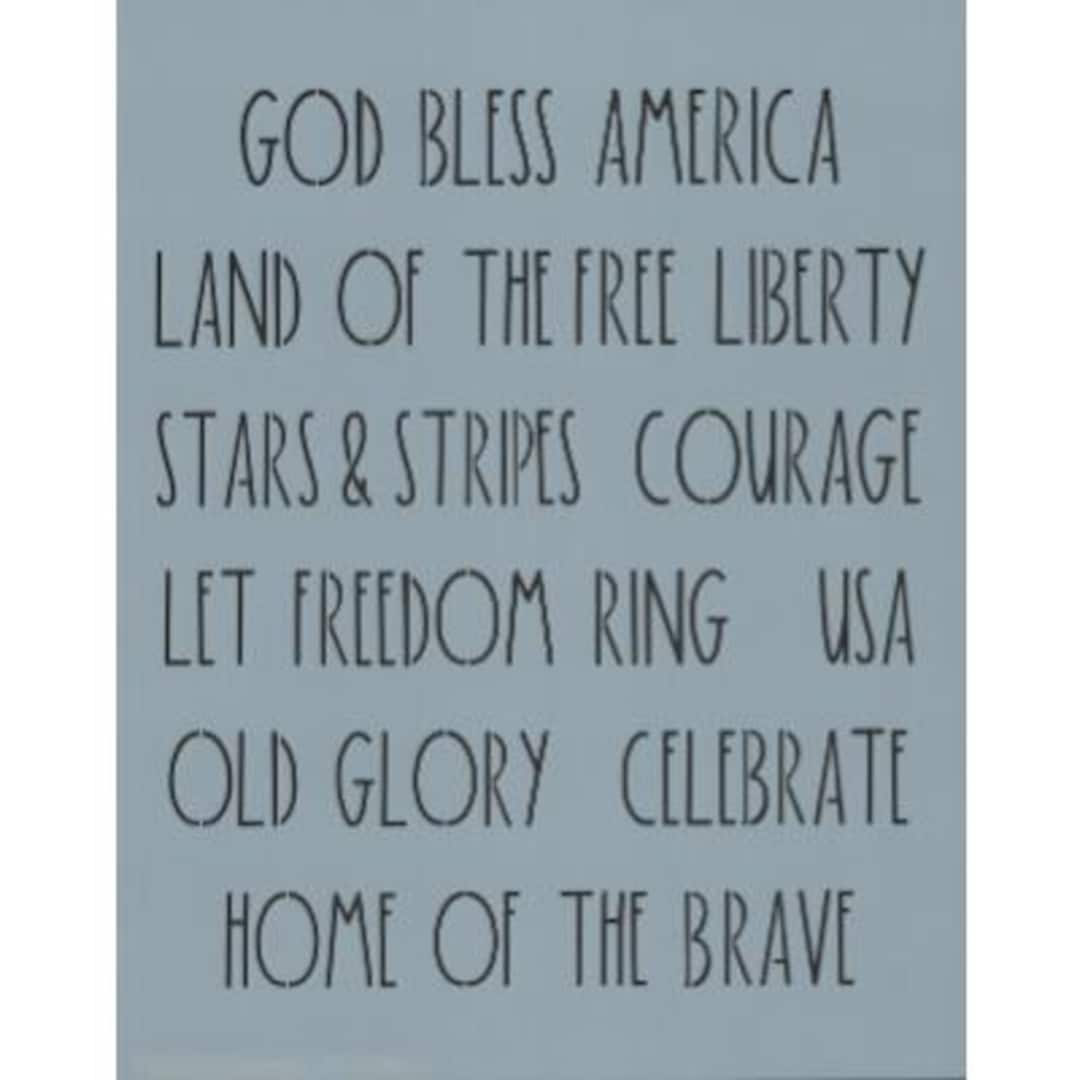 Patriotic Words Stencil - Etsy