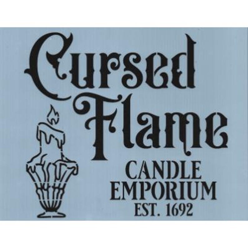 Cursed Flame Candle Emporium Stencil - Etsy