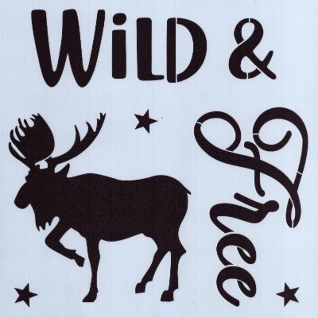 Wild and Free Stencil - Etsy