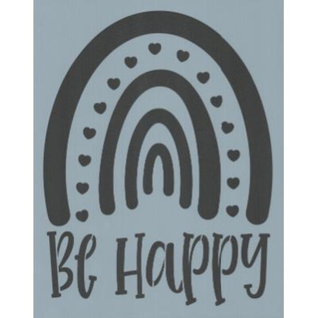 Be Happy Stencil - Etsy