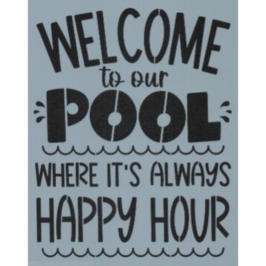 Welcome to Our Pool Stencil - Etsy