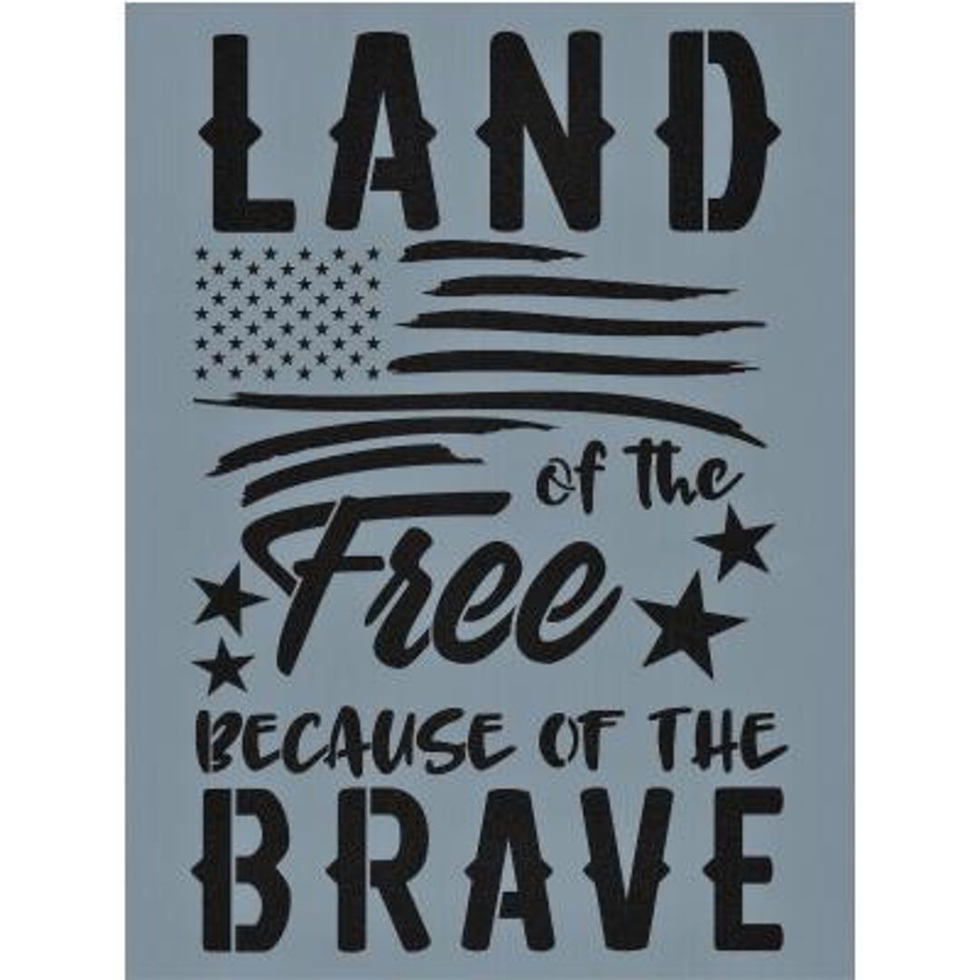Land of the Free Stencil - Etsy